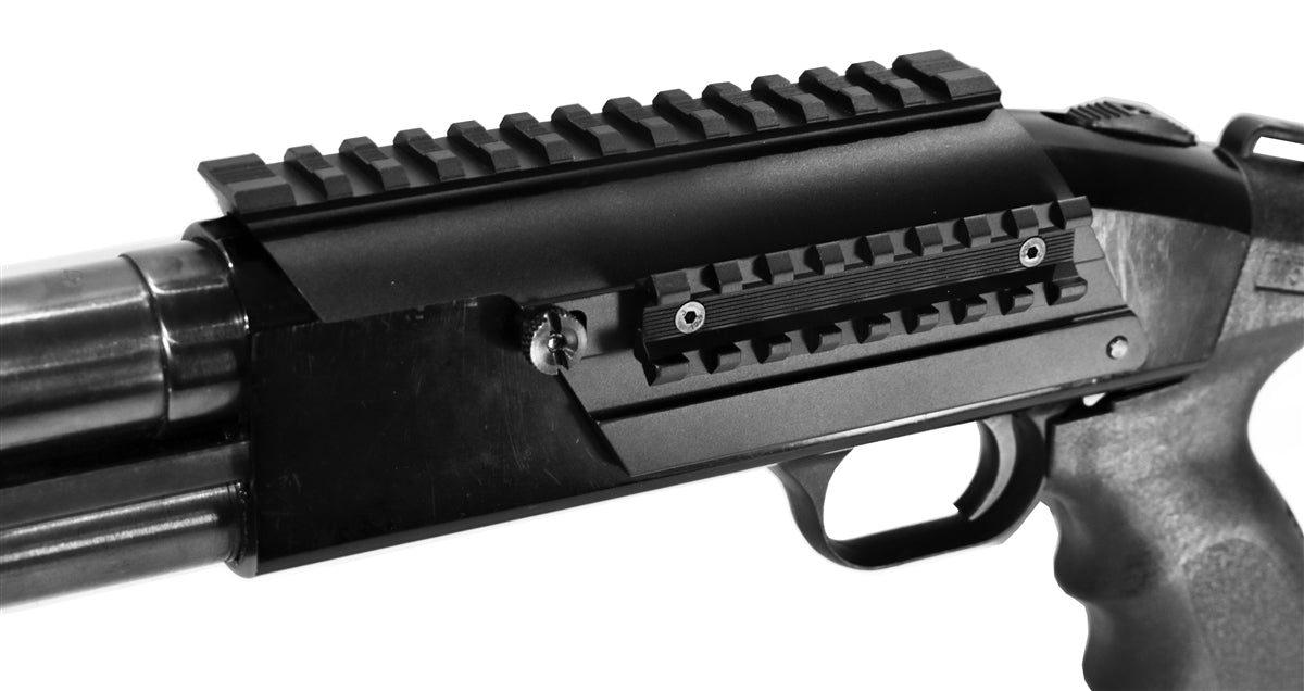 Mossberg 590 shockwave saddle mount with side picatinny rail aluminum