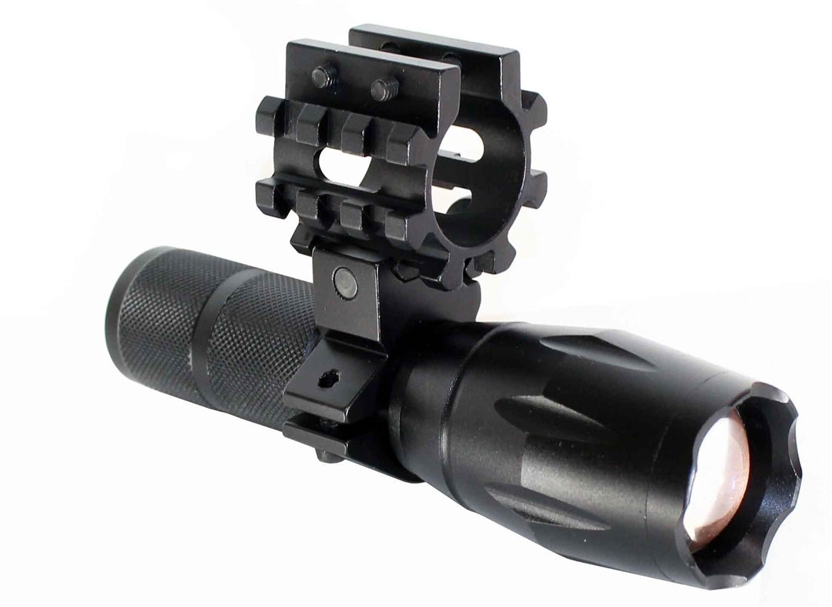 Tactical 1000 Lumen Flashlight With Mount Compatible with 12 Gauge Pum