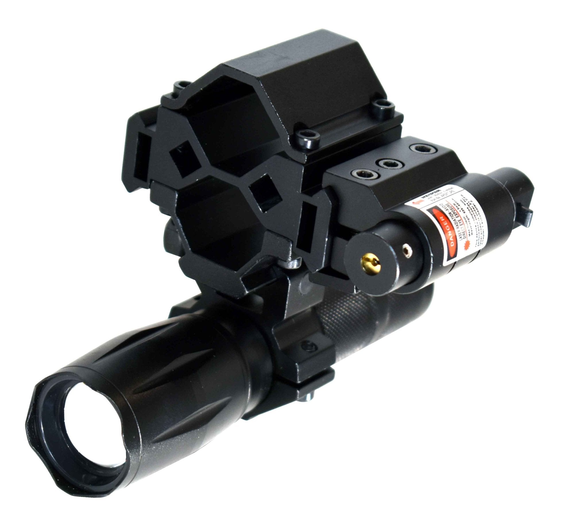 Tactical Flashlight And Red Laser Sight With Magazine Tube/barrel Moun
