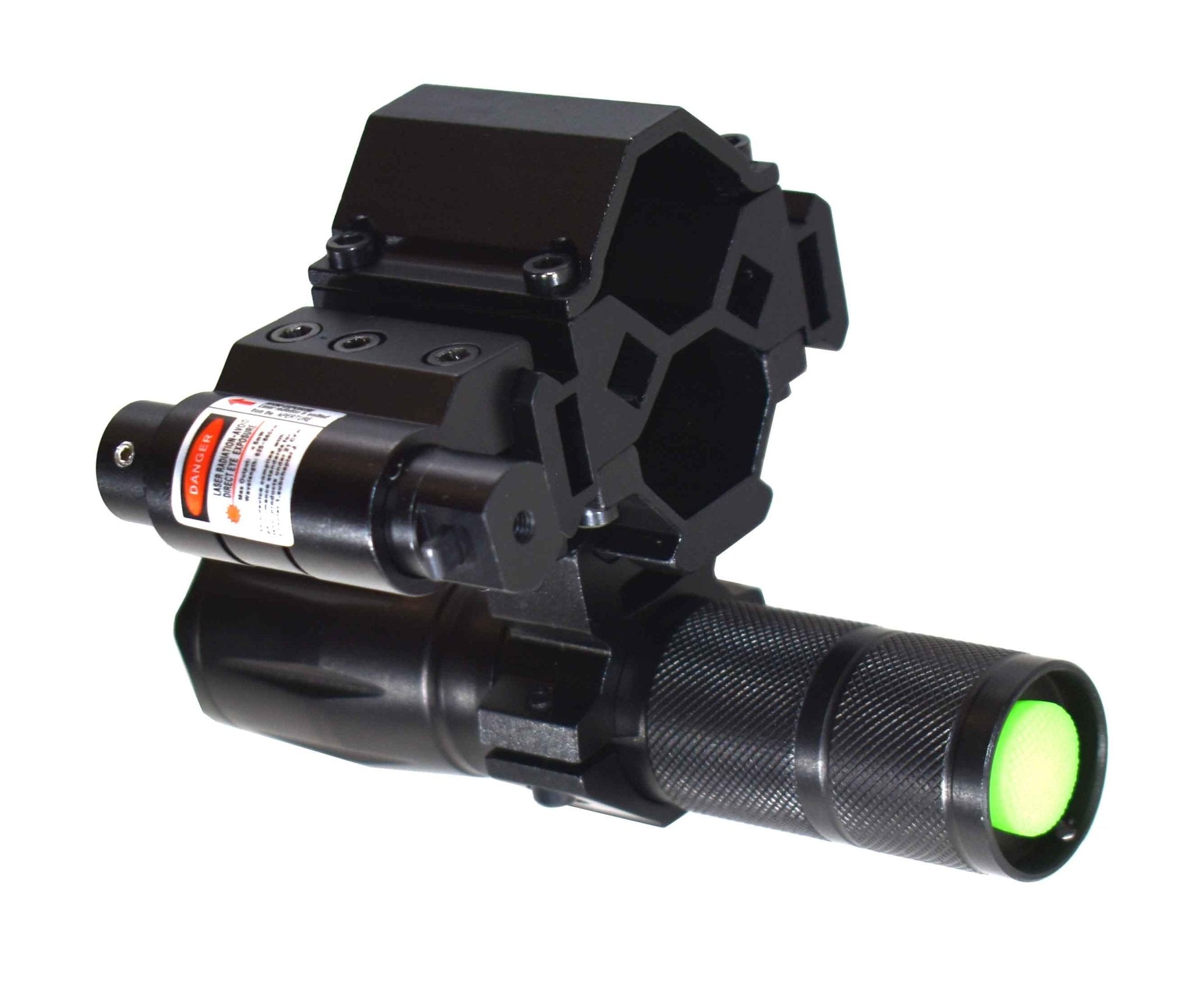 Tactical Flashlight And Red Laser Sight With Magazine Tube/barrel Moun