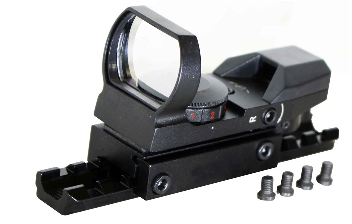 Tactical Reflex Sight With 4 Reticles With Base Mount Compatible With
