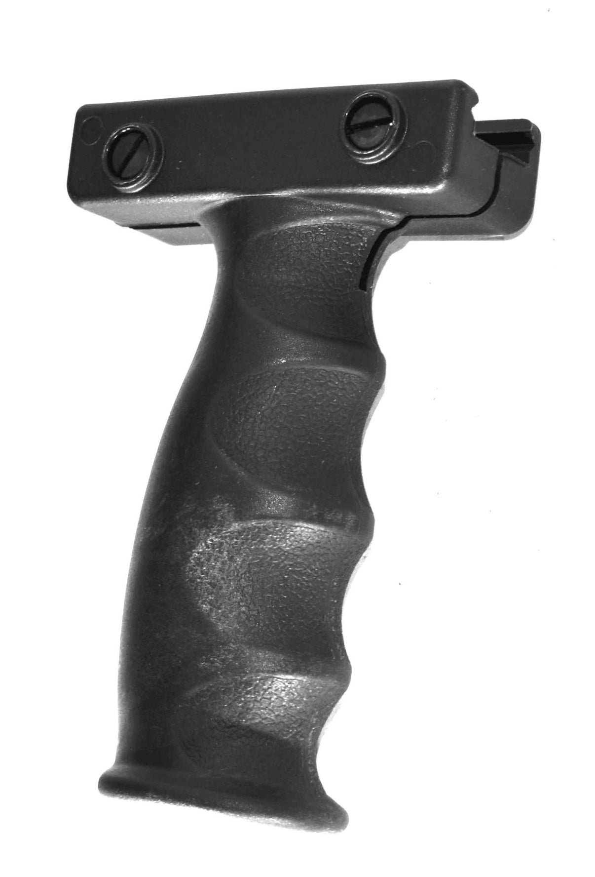 Vertical grip black compatible with picatinny rails.